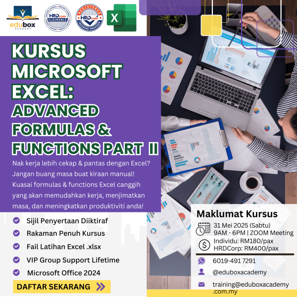 Microsoft Excel: Advanced Formulas & Functions Part II – Edubox Academy